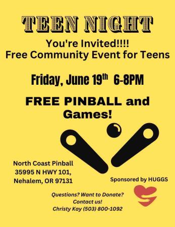 TEEN NIGHT at North Coast Pinball is Friday June 19th 6-8PM – North ...